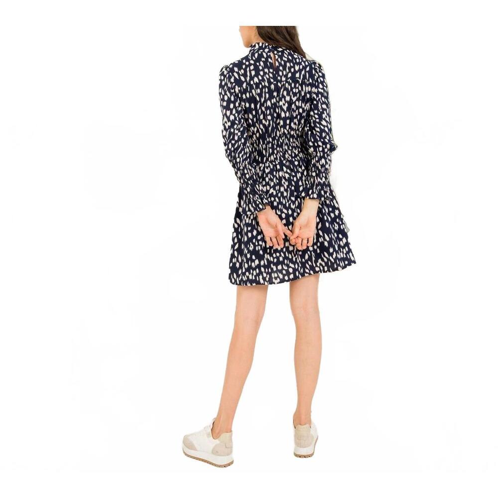 THML | Dresses | New Thml Print Smocked Waist Dress In Navy | Poshmark